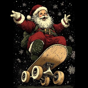 27 Santa Retro Poster, Large Square Artwork 27 Digital Images Holiday ...