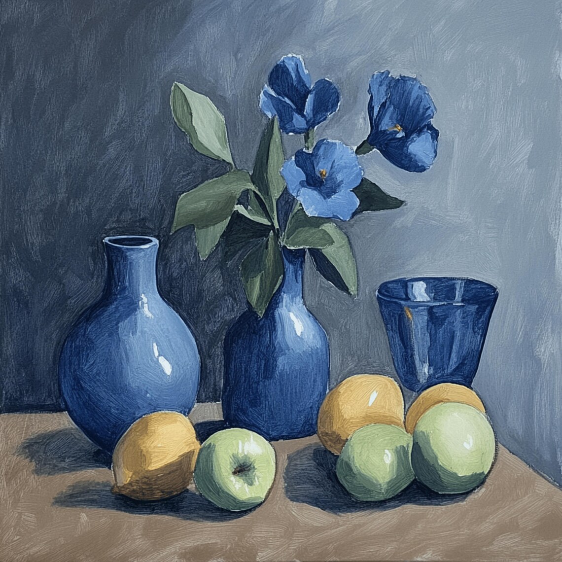 12 Monochrome Blue Still Life Digital Art Images - Elegant Wall Art ...