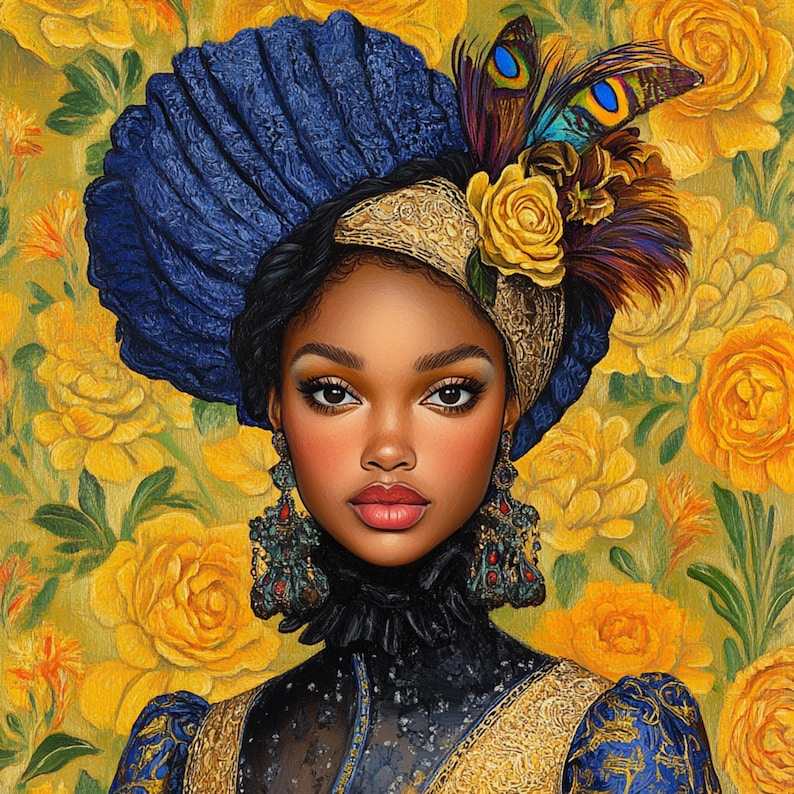 18 Digital Images Rococo Female Portraits Ornate Art Large Square ...