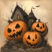 25 Spooky Halloween Pumpkin Poster Creepy Jack O Lantern Art Scary ...