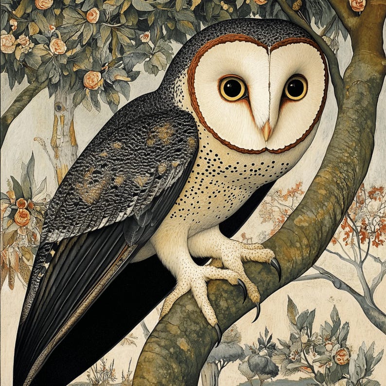 100 Owl Digital Art Print, Various Artistic Styles, Owl Poster, Large ...