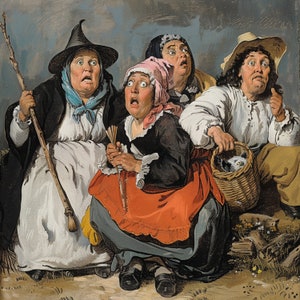 TEN Halloween Witch Trial Scene Digital Art, Salem Witch Trials ...