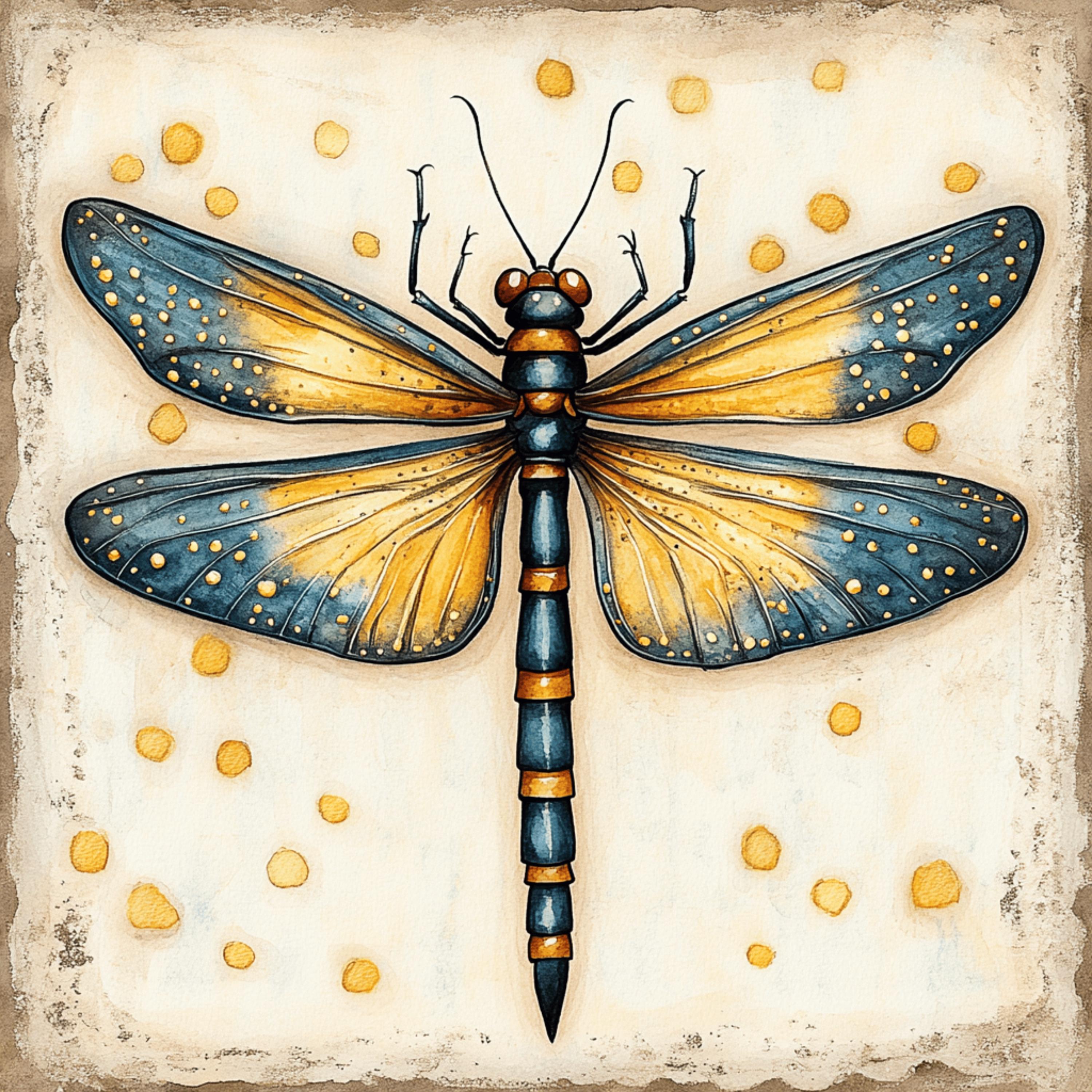 11 Dragonfly Digital Art Print, Large Square Wall Art, Office Artwork ...