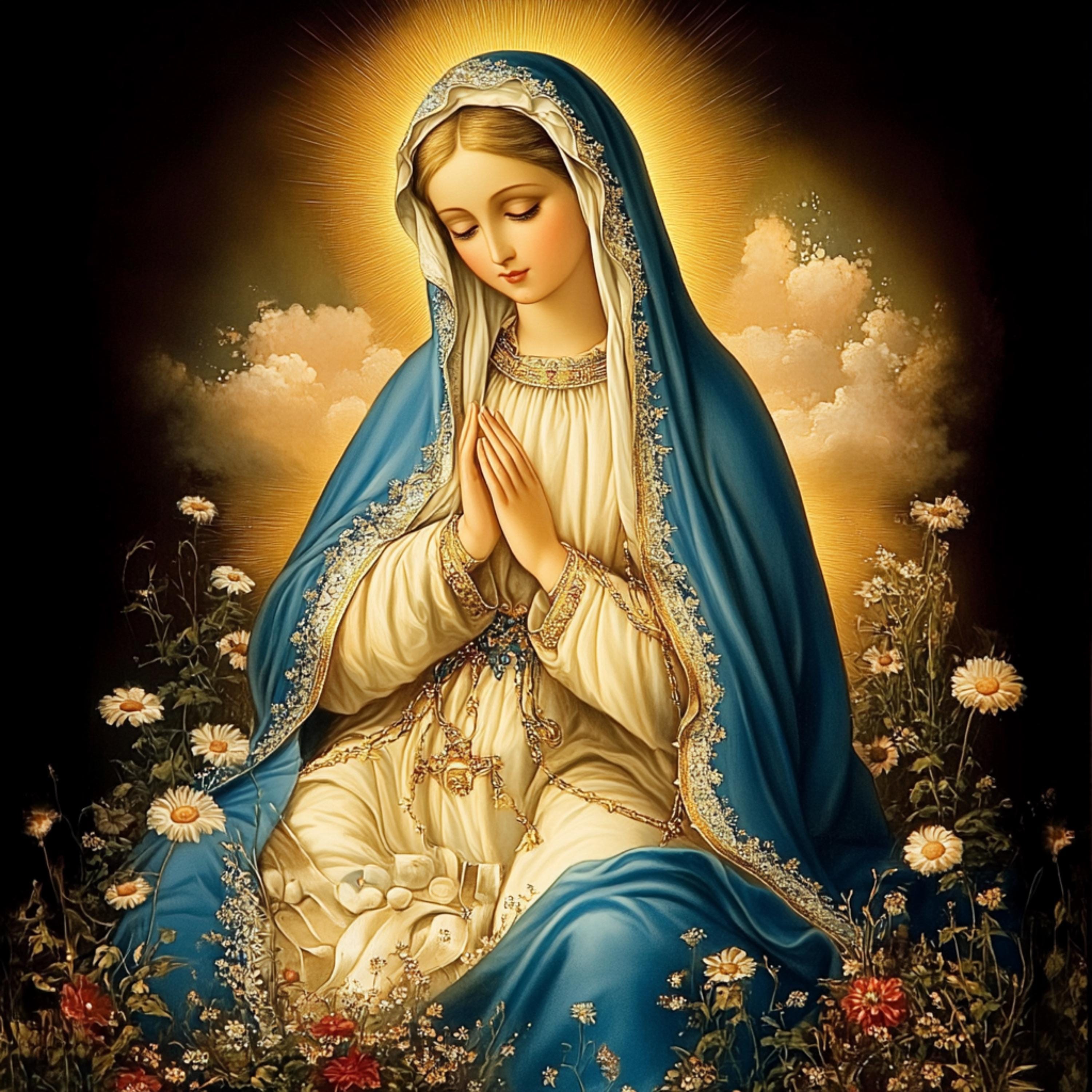 8 Mother Mary Wall Art, Digital Images Set, Religious Decor, Christmas ...