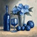 12 Monochrome Blue Still Life Digital Art Images - Elegant Wall Art ...