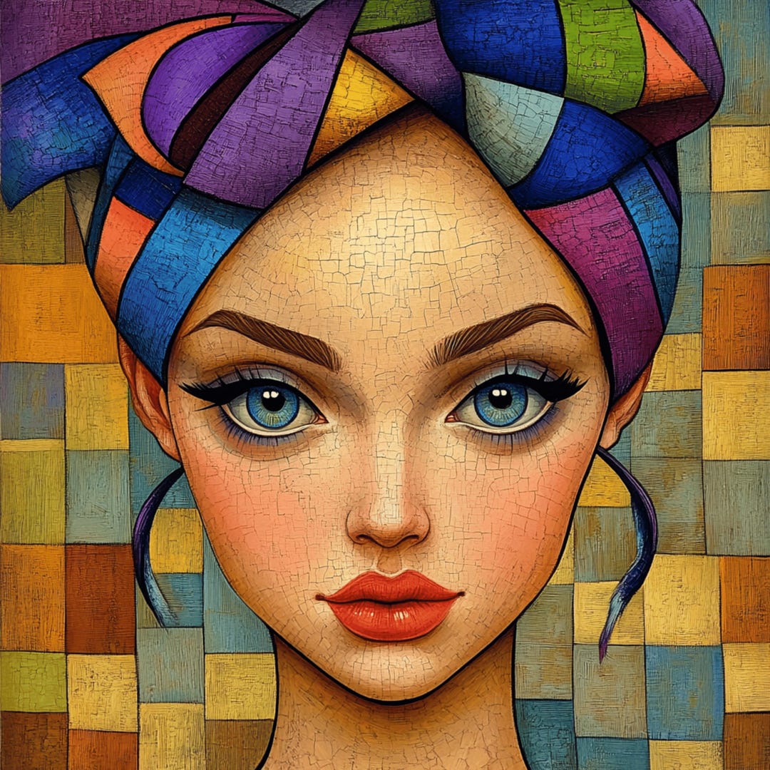 12 Colorful Cubist Abstract Portrait Poster, Modern Art Home Decor ...