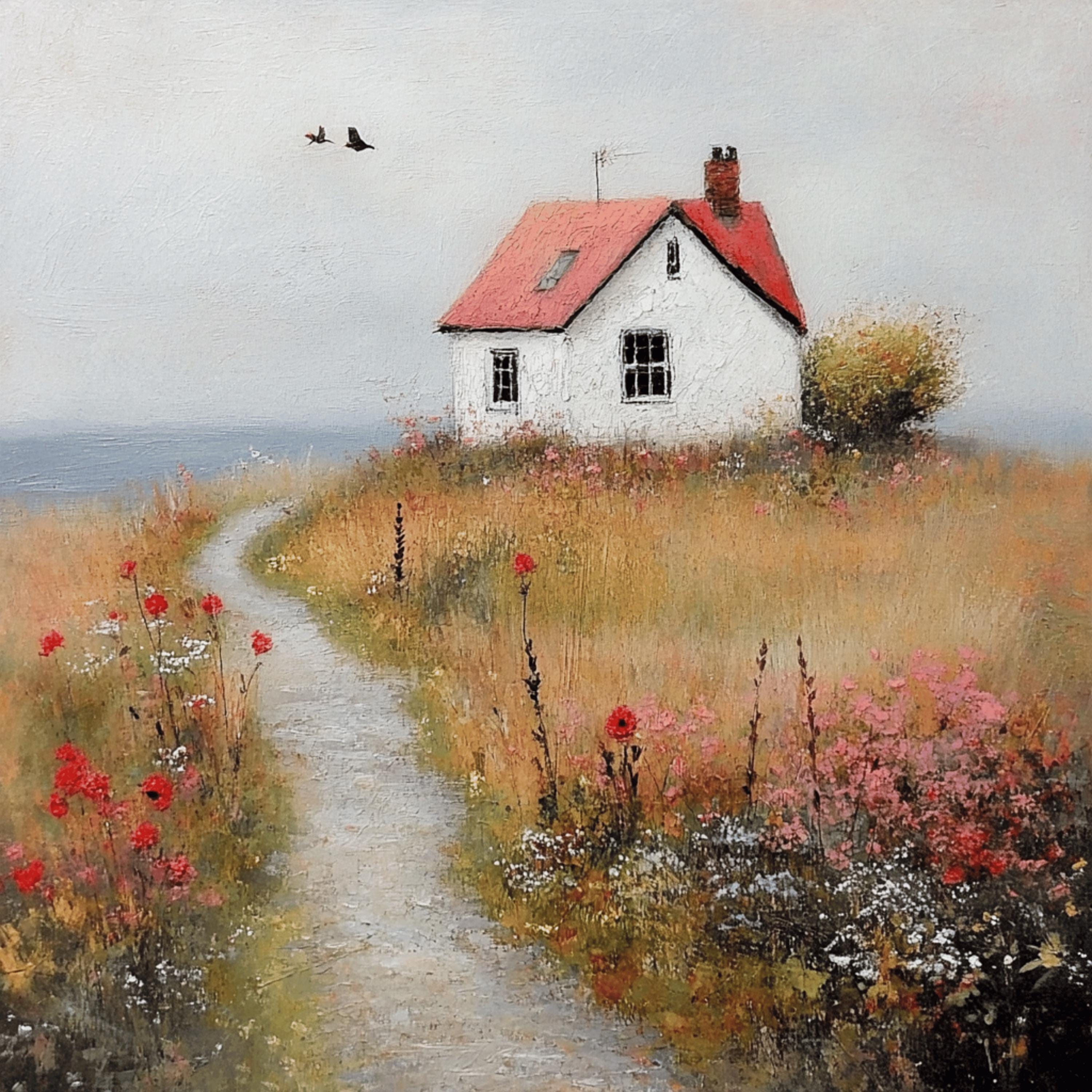 12 Digital Images, Rustic Cottage Wall Art, Wildflower Field Print ...