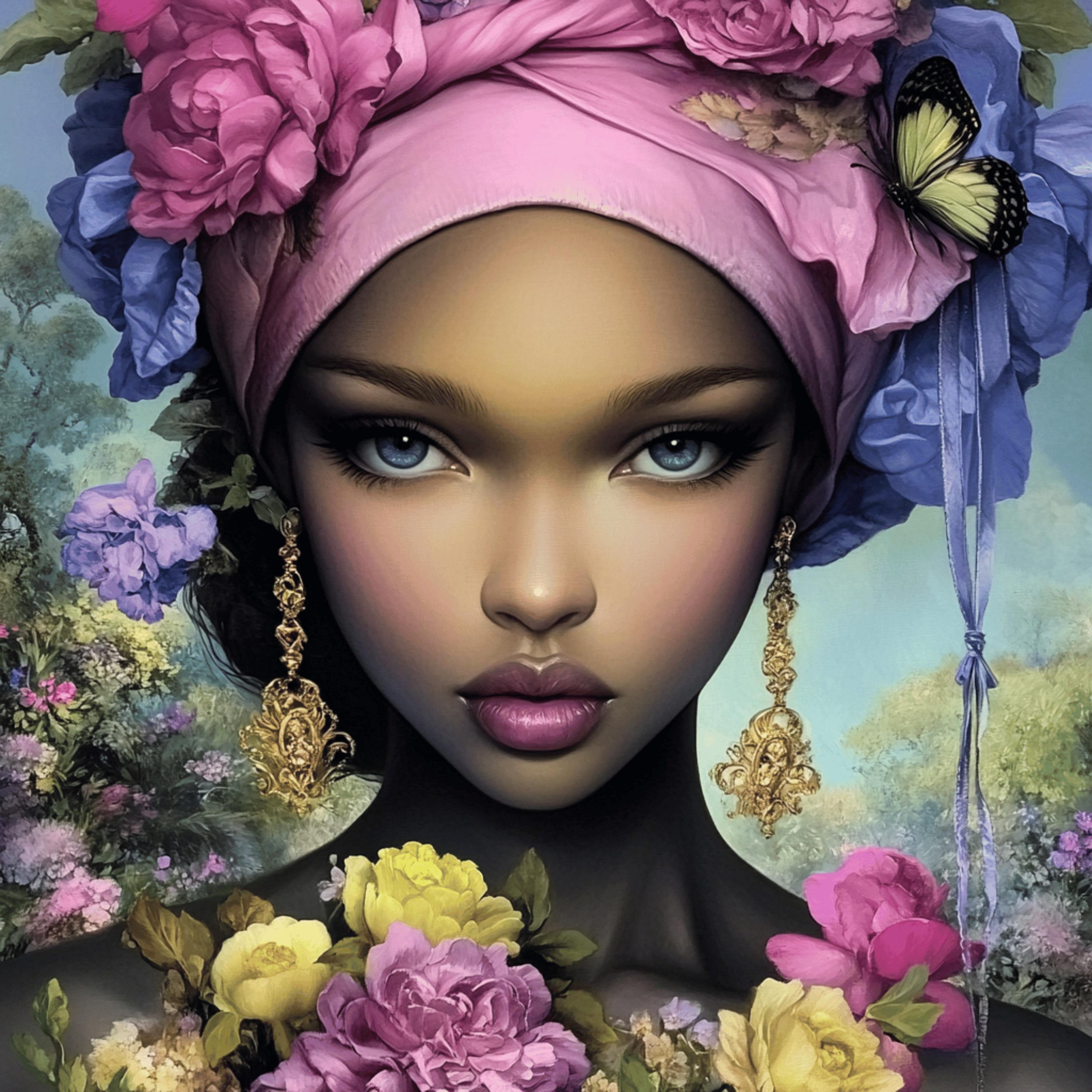 69 Female Boho Portraits Digital Printable Art Bohemian Women Wall ...