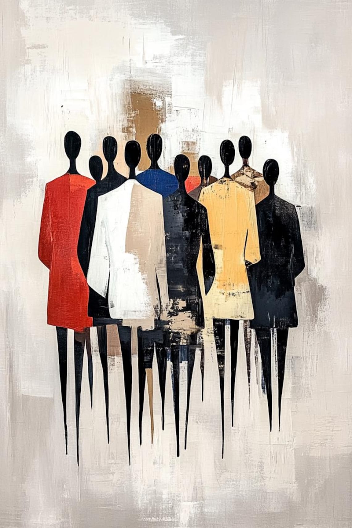 Abstract Figures Portraits, Set of 12 Digital Images, Large Art Poster ...