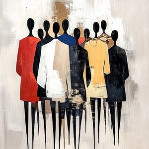 Abstract Figures Portraits, Set of 12 Digital Images, Large Art Poster ...