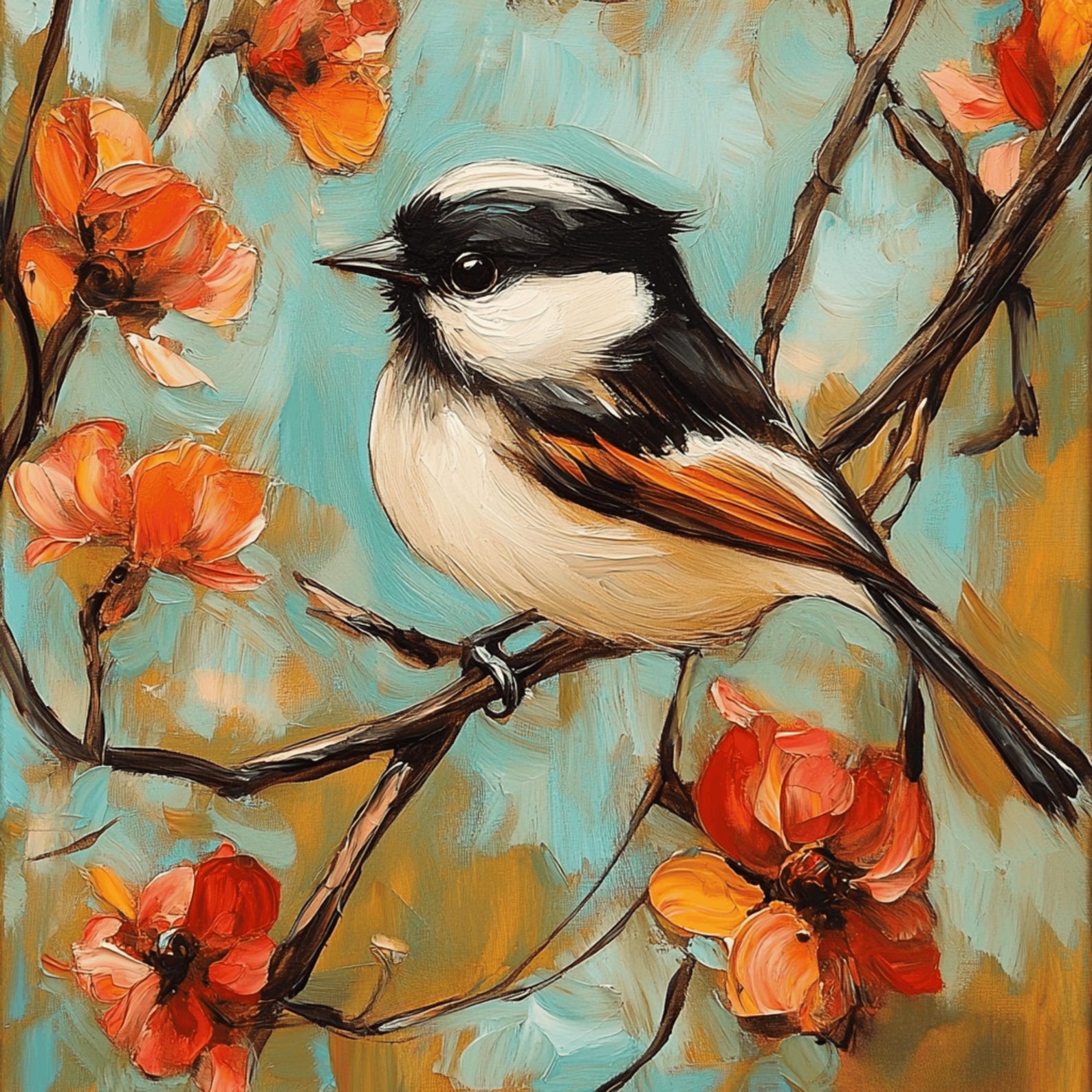Chickadee Bird Art Prints Set of 12 Digital Nature-inspired Wall Decor ...