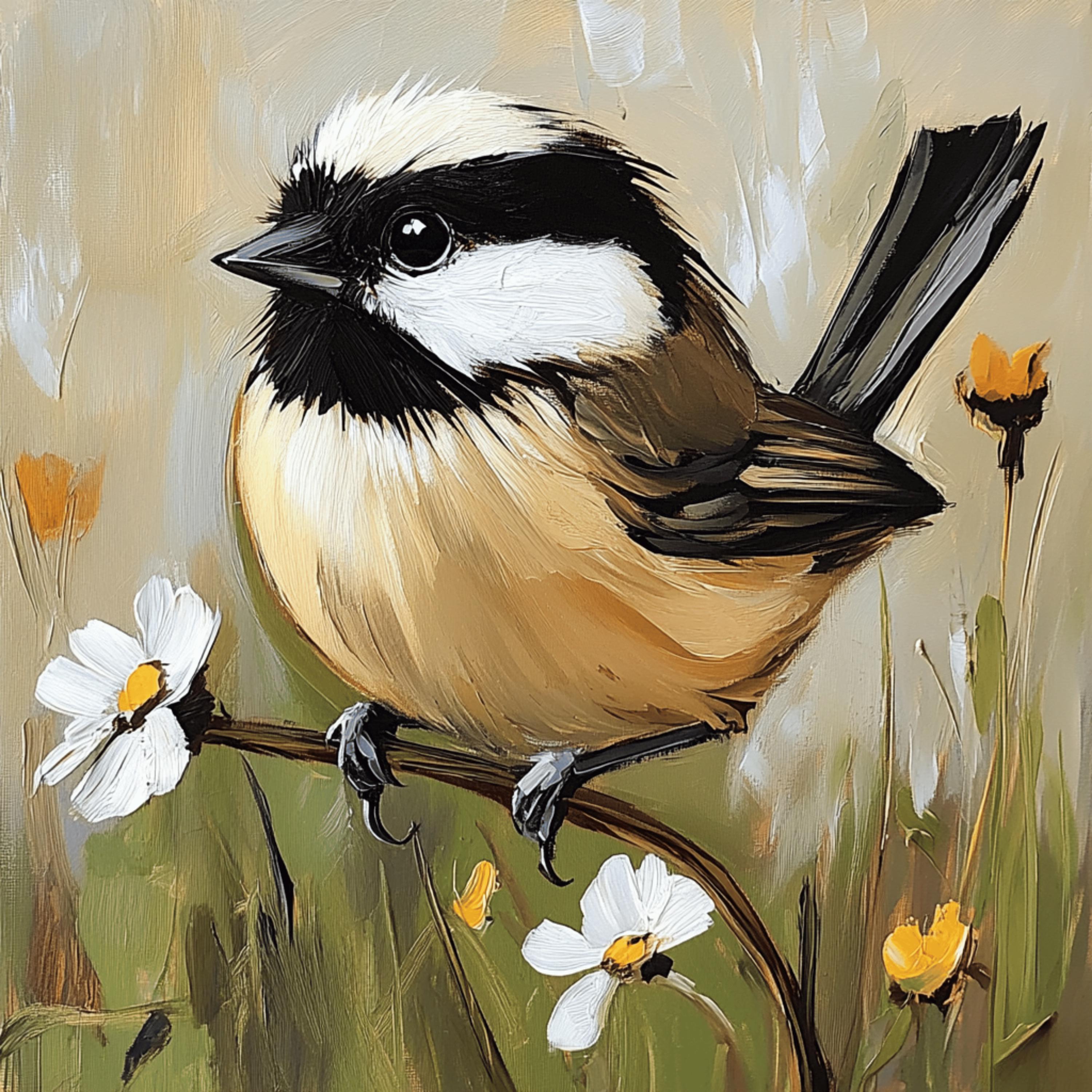 Chickadee Bird Art Prints Set of 12 Digital Nature-inspired Wall Decor ...