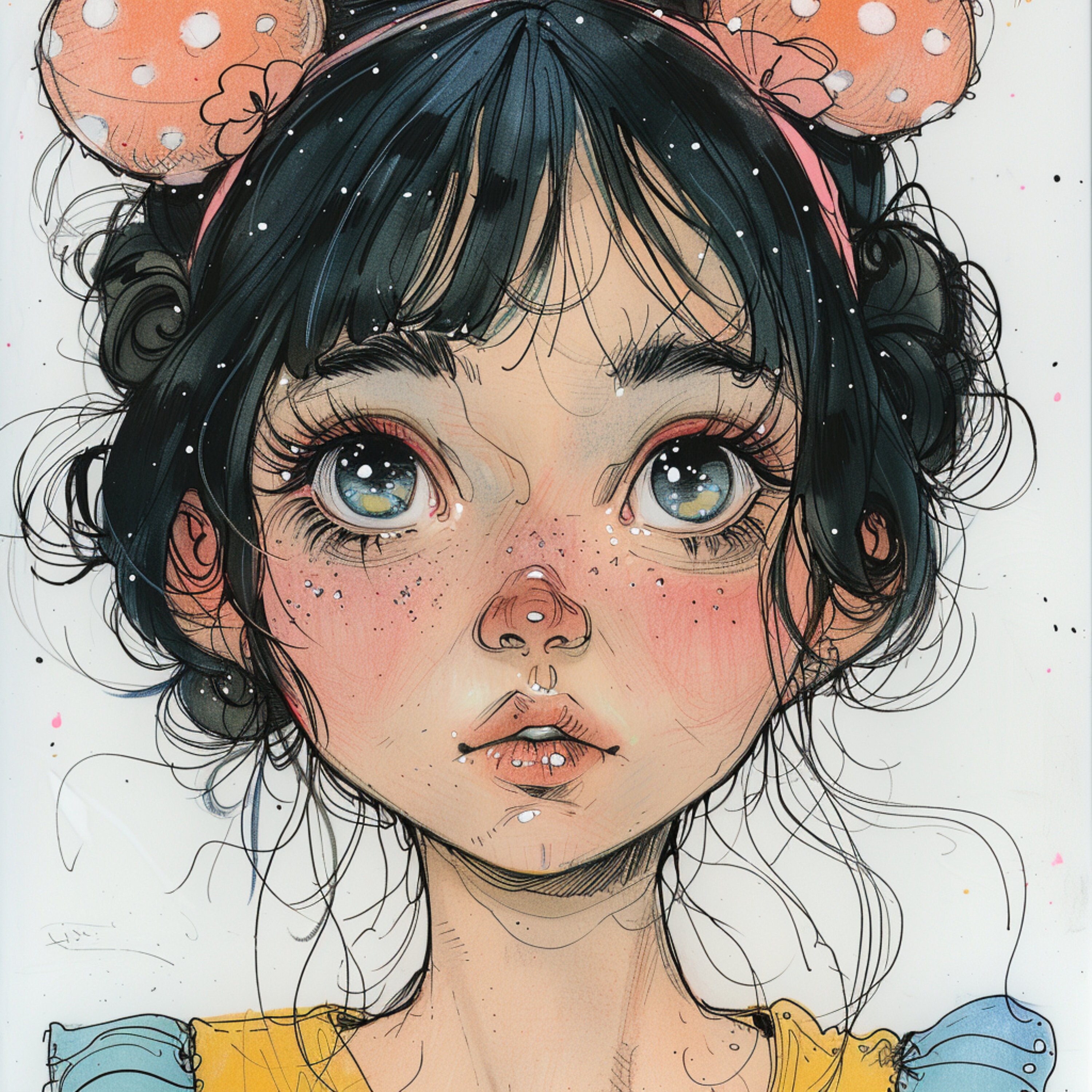11 Whimsical Pastel Sketch Children's Illustrations, Digital Images ...
