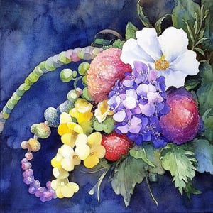 12 Hydrangea Watercolor Abstract Floral Digital Images Set of 12, Large ...