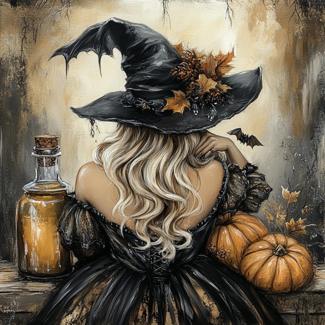 10 Halloween Witch Art Print, Digital Witch Illustration, Whimsical ...