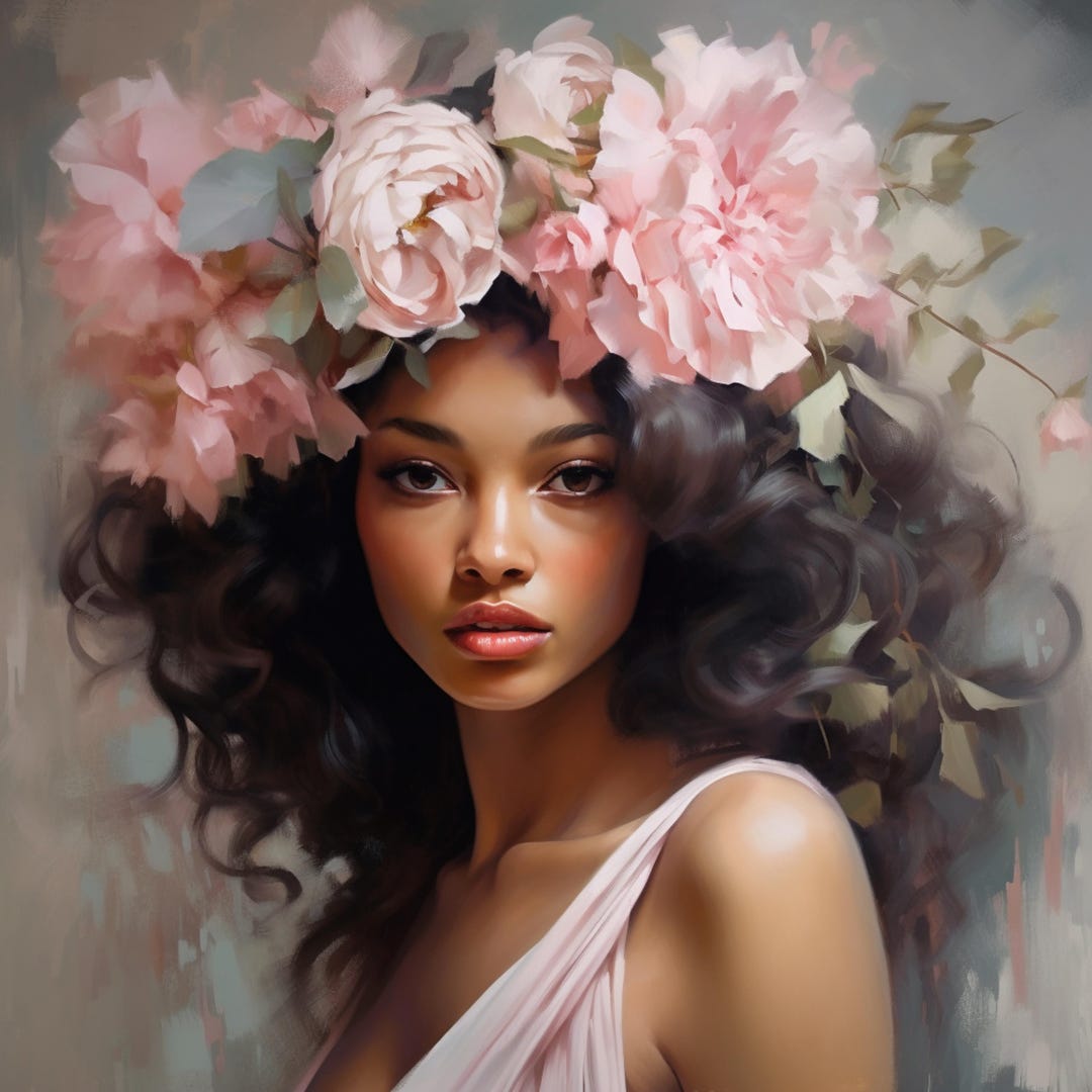 30 Female Portraits Digital Art Bundle, Various Artistic Styles, Large ...