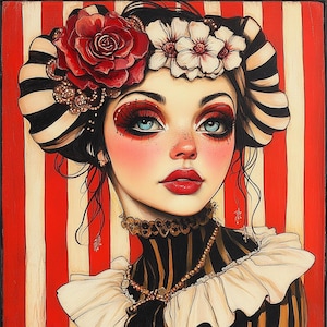 Whimsical Clown Portraits Set of 14 Digital Images Vintage Circus Theme ...