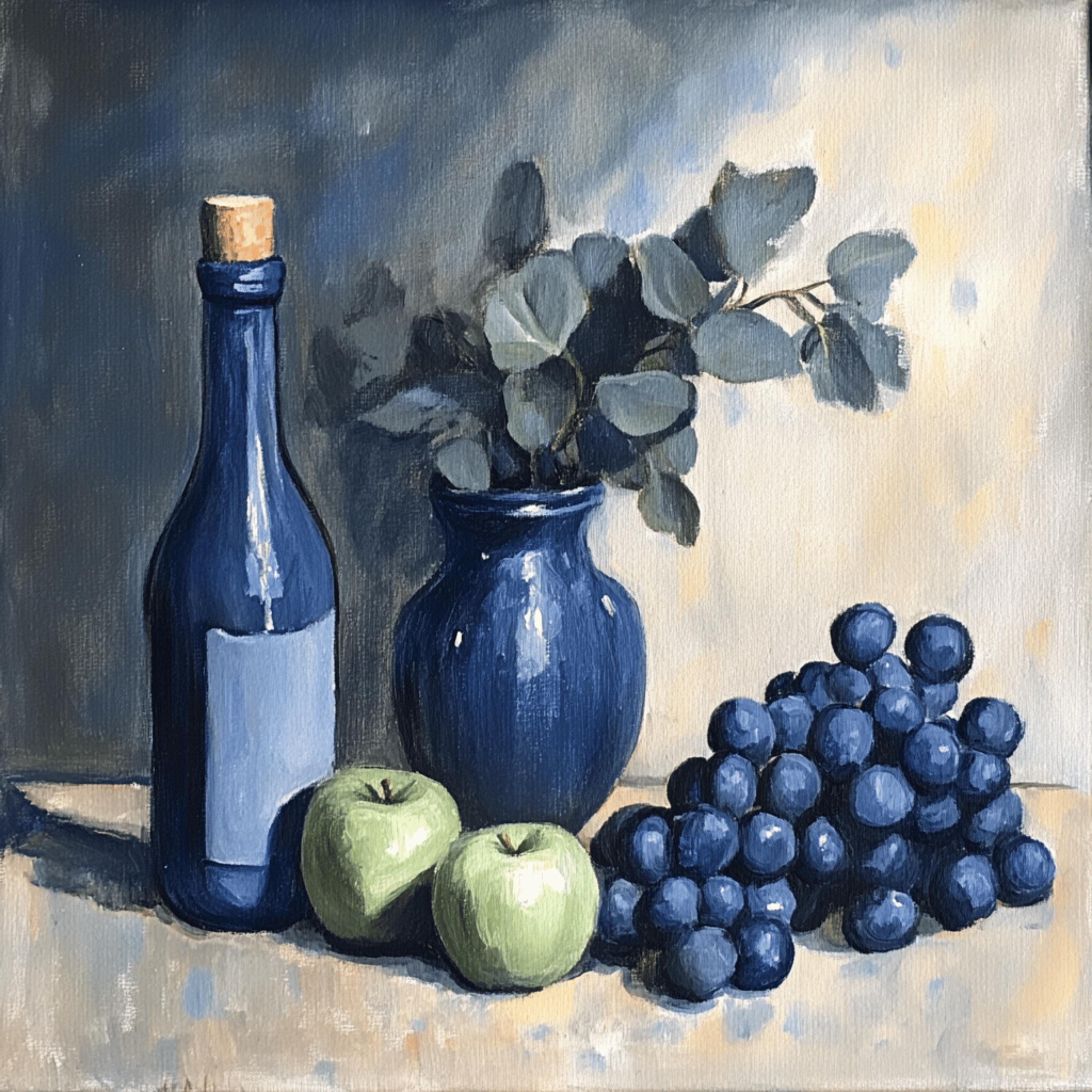 12 Monochrome Blue Still Life Digital Art Images - Elegant Wall Art ...