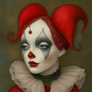 16 Vintage Clown Portrait Wall Art, Dramatic Carnival Digital Prints ...