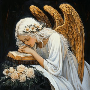 9 Sleeping Angel Poster, Large Square Artwork, Digital Images, Angel ...