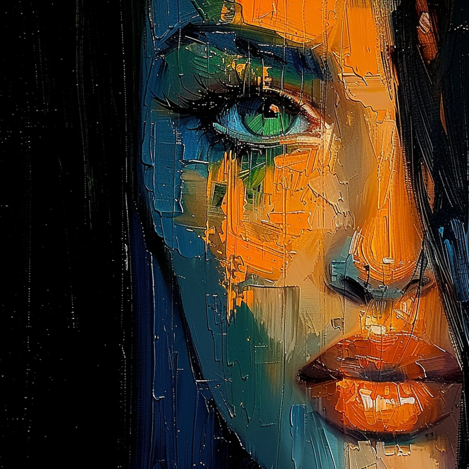 12 Digital Images Poster, Female Portrait Close Up, Artistic Pose ...