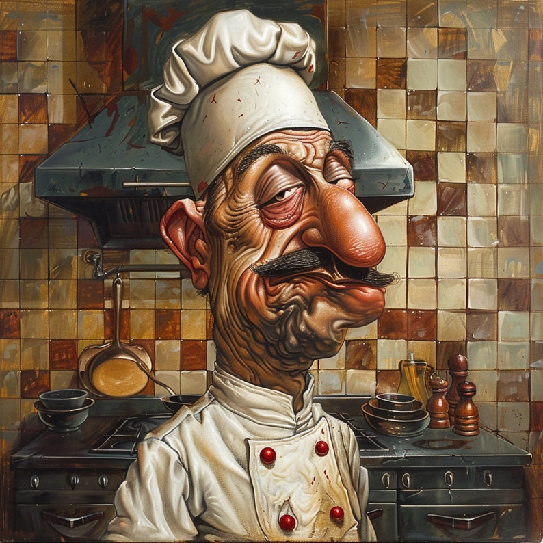 11 Vintage Koch Karikatur Poster, Küchendekoration, Esszimmer Wandkunst ...