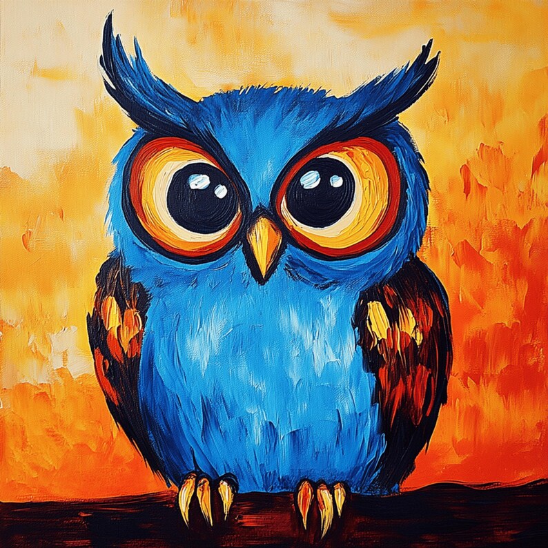 100 Owl Digital Art Print, Various Artistic Styles, Owl Poster, Large ...