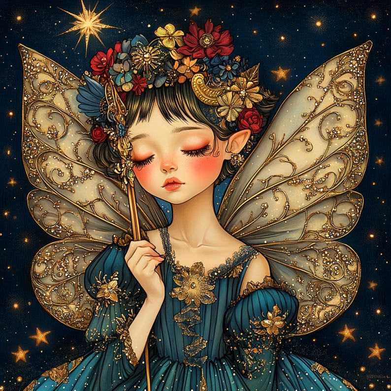 11 Fantasy Fairy Digital Artwork, Large Square Fairies Printable ...