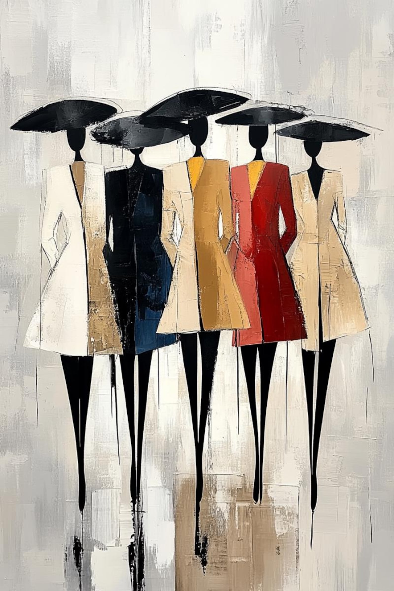 Abstract Figures Portraits, Set of 12 Digital Images, Large Art Poster ...