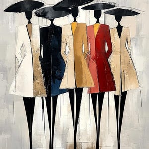 Abstract Figures Portraits, Set of 12 Digital Images, Large Art Poster ...
