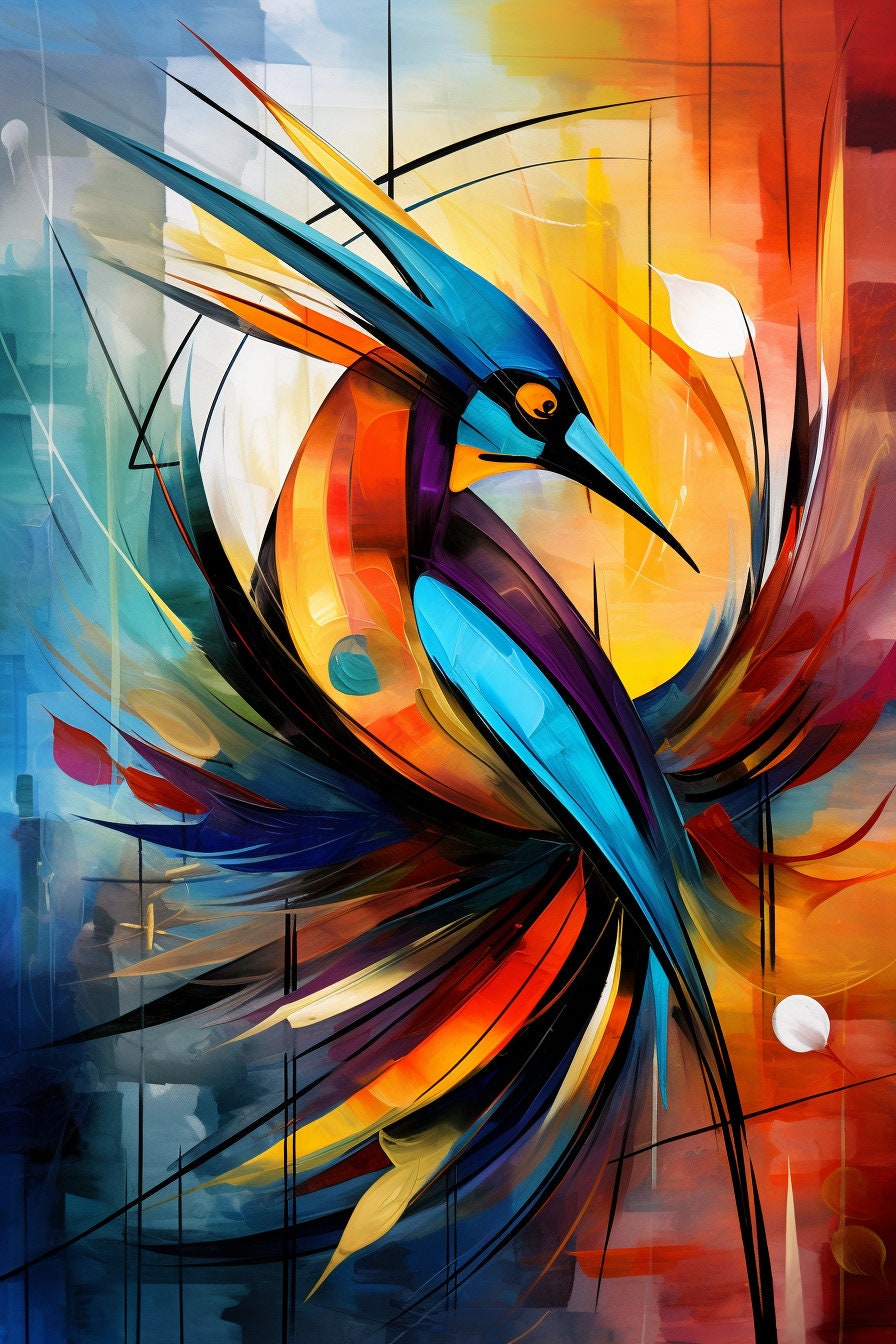 Digital Download Abstract Art Birds Macaw Bird of Paradise Kingfisher ...