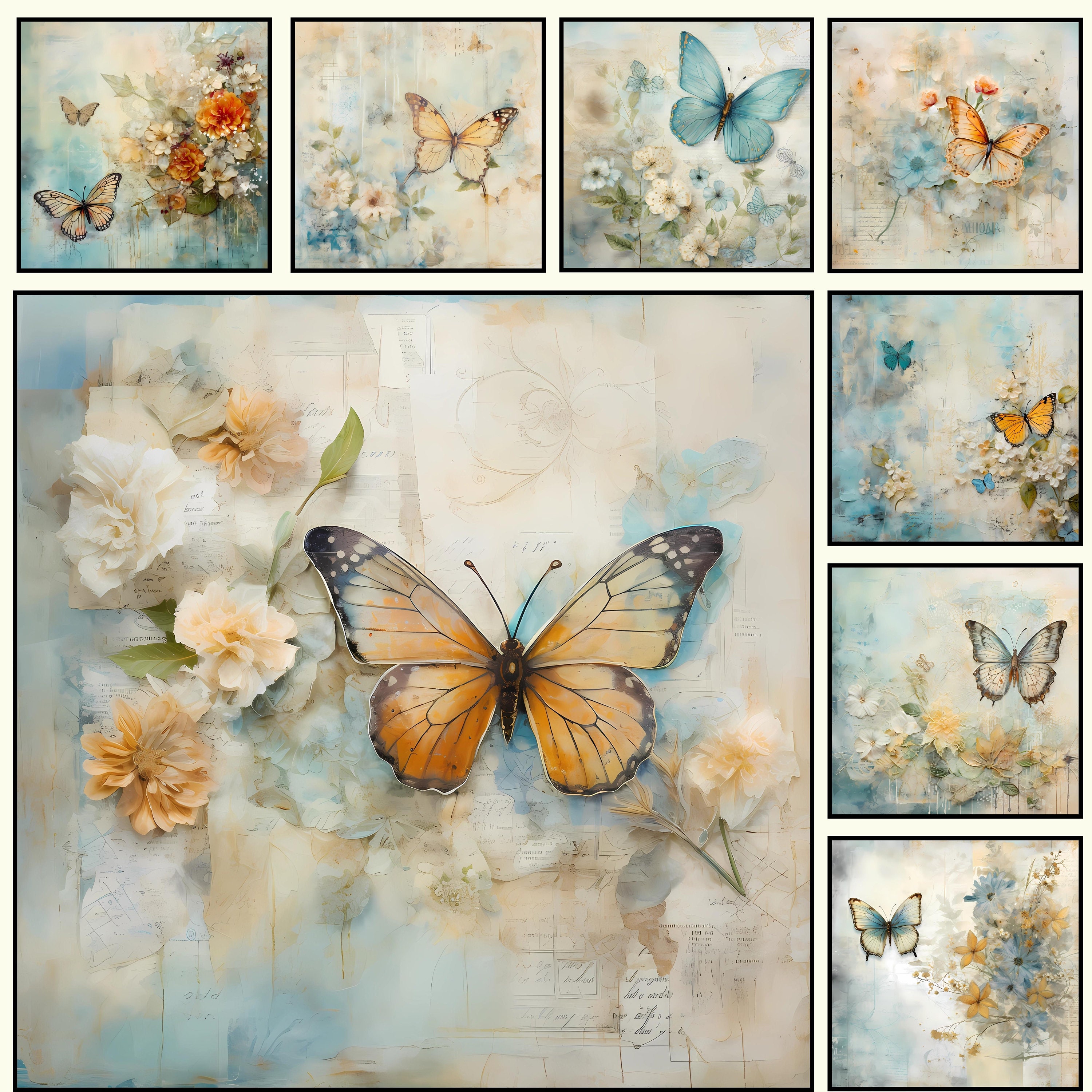 Instant Digital Download Printable Affordable Wall Decor Blue Butterfly ...