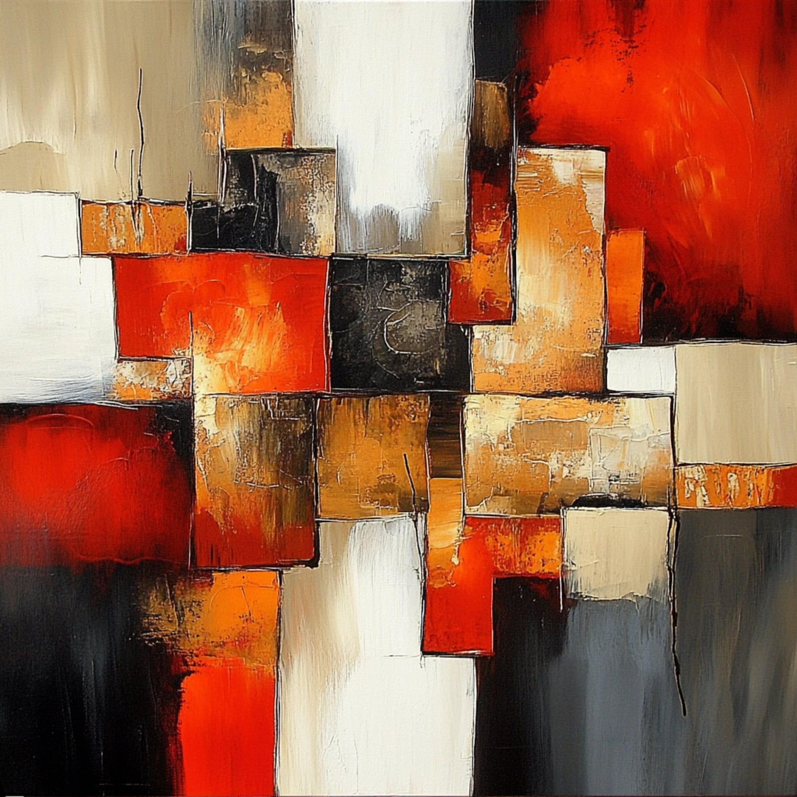 100 Abstract Artwork Square Large Art Digital Images Vibrant Colors ...
