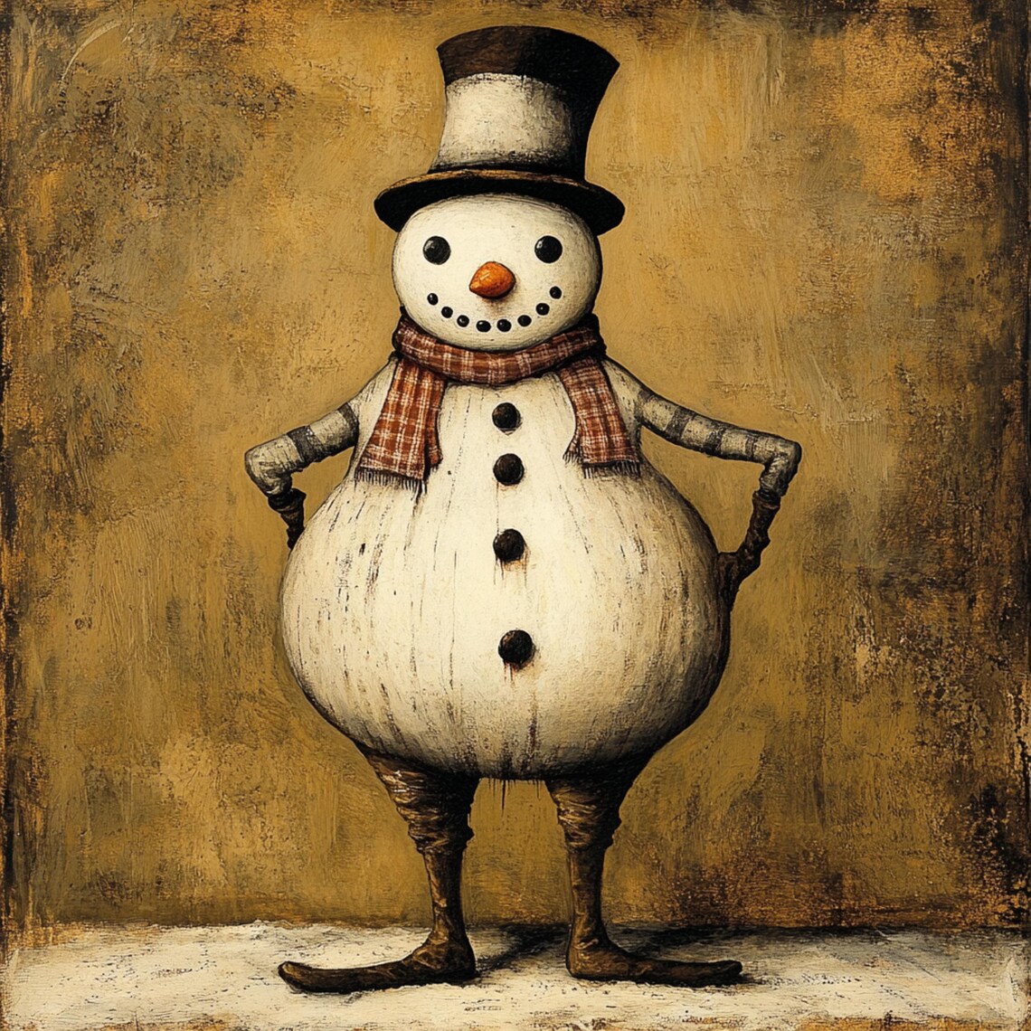 12 Christmas Retro Snowman Digital Art Set, Square Posters, Vintage ...