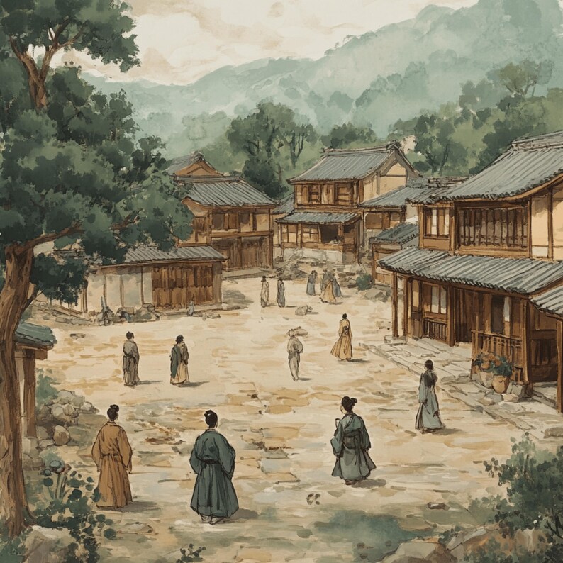 12 Traditional Japanese Scene Art Print, Square Japanese Artwork Poster ...