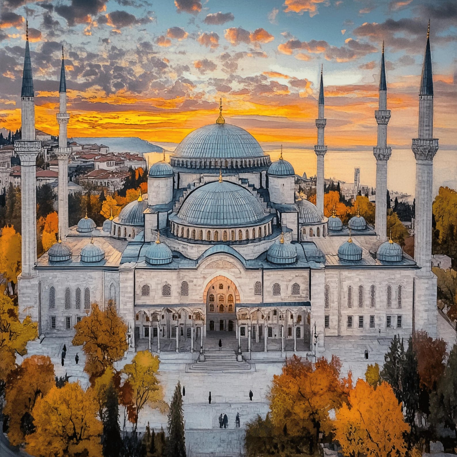 70 Istanbul Artwork Poster, 70 Digital Images, Large Square Art Print ...