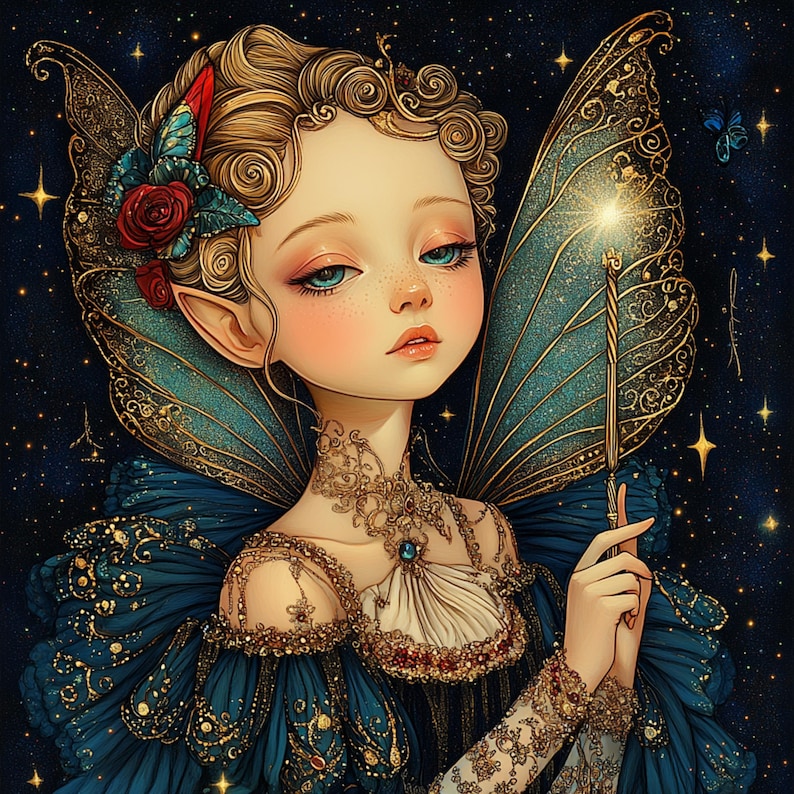 11 Fantasy Fairy Digital Artwork, Large Square Fairies Printable ...