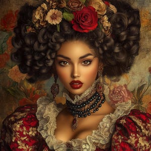 44 Baroque Women of Color Digital Images Set of Poster Large Square ...