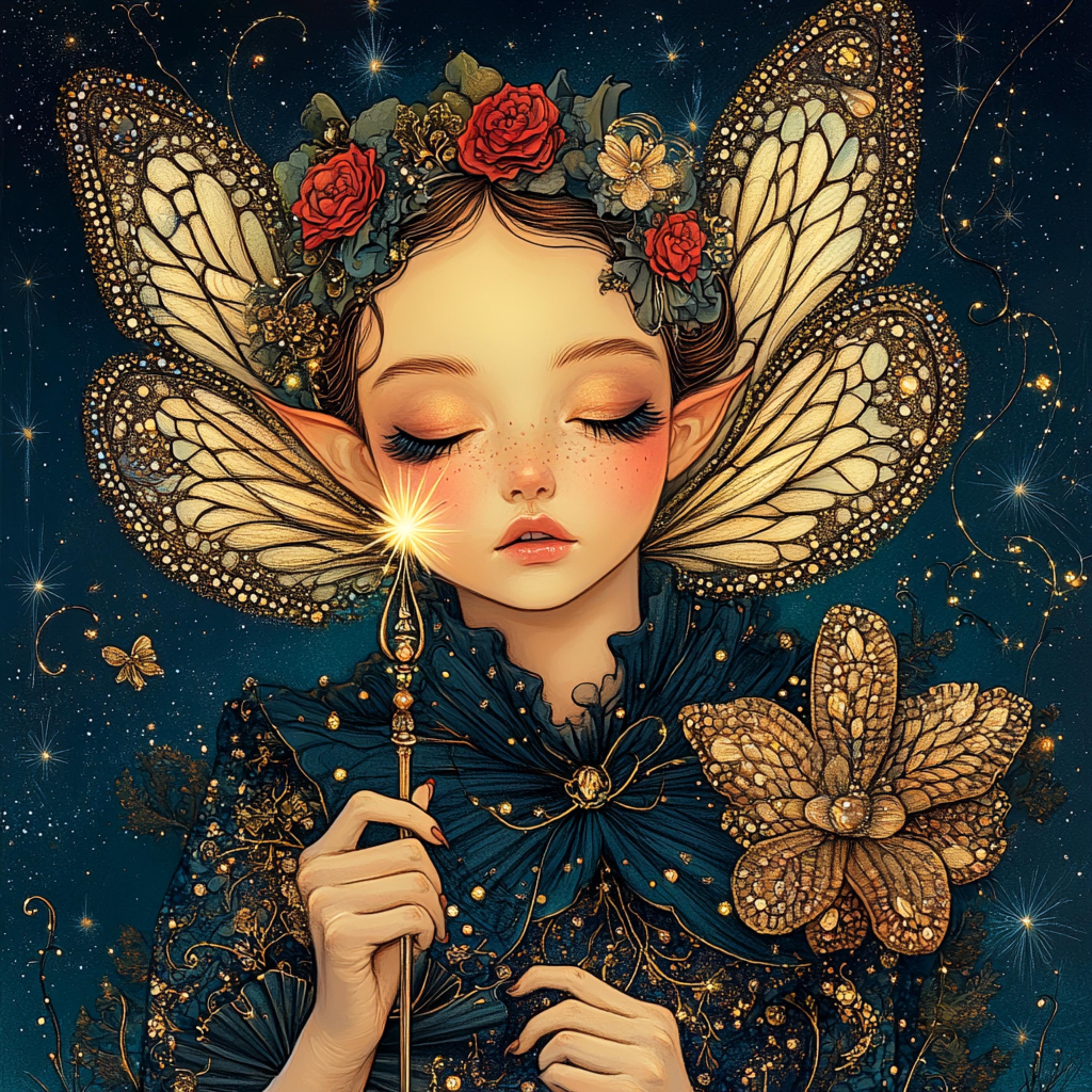 11 Fantasy Fairy Digital Artwork, Large Square Fairies Printable ...