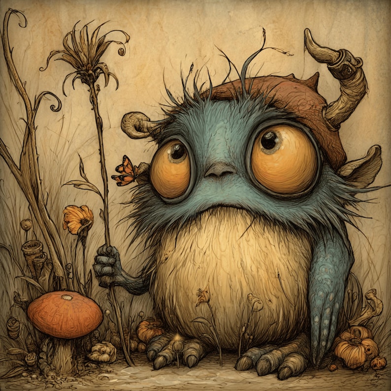 Whimsical Fantasy Creatures Art: Printable Woodland Portraits (digital ...