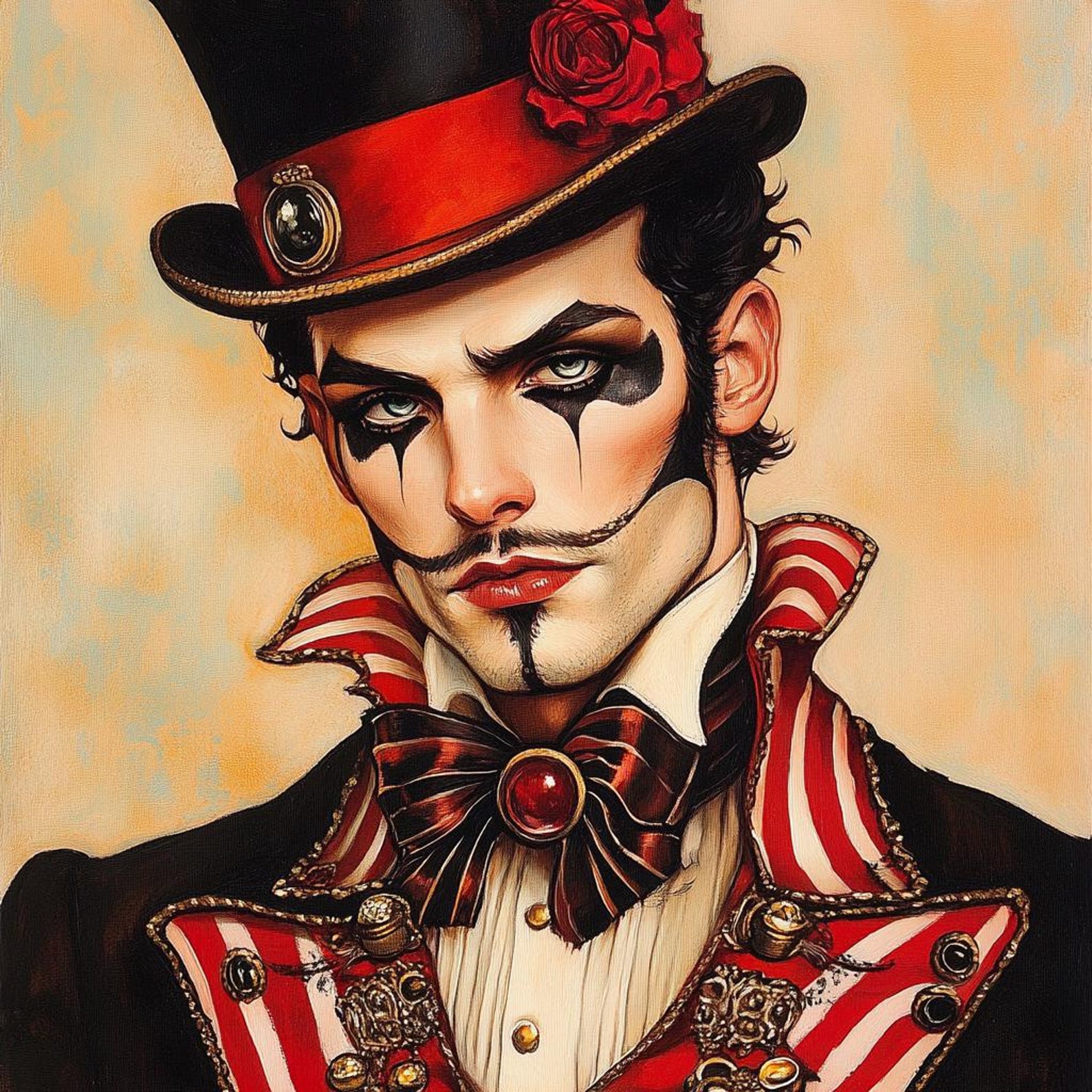 Whimsical Clown Portraits Set of 14 Digital Images Vintage Circus Theme ...