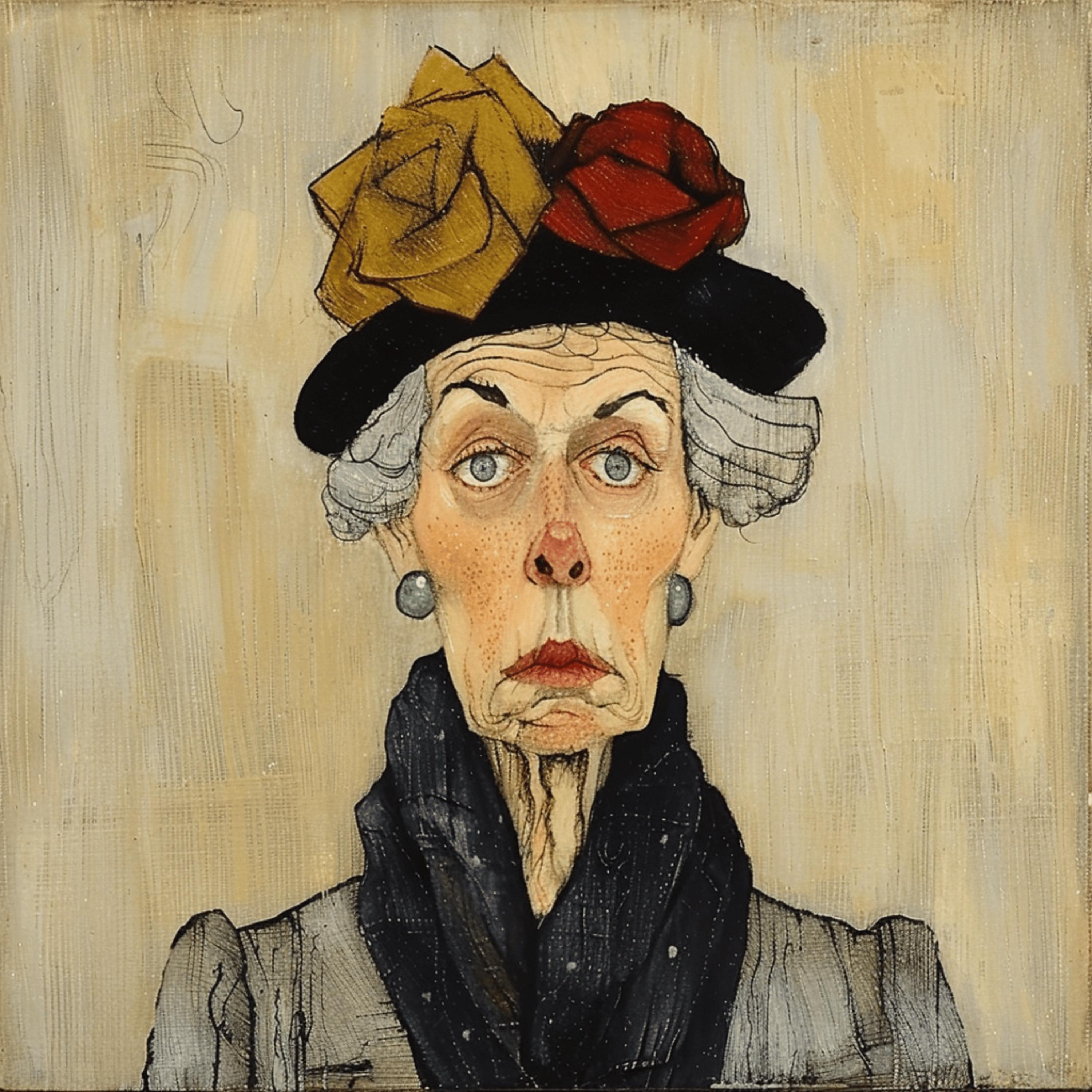 40 Quirky Lady and Gentleman Wall Art Prints, Character Portraits for ...
