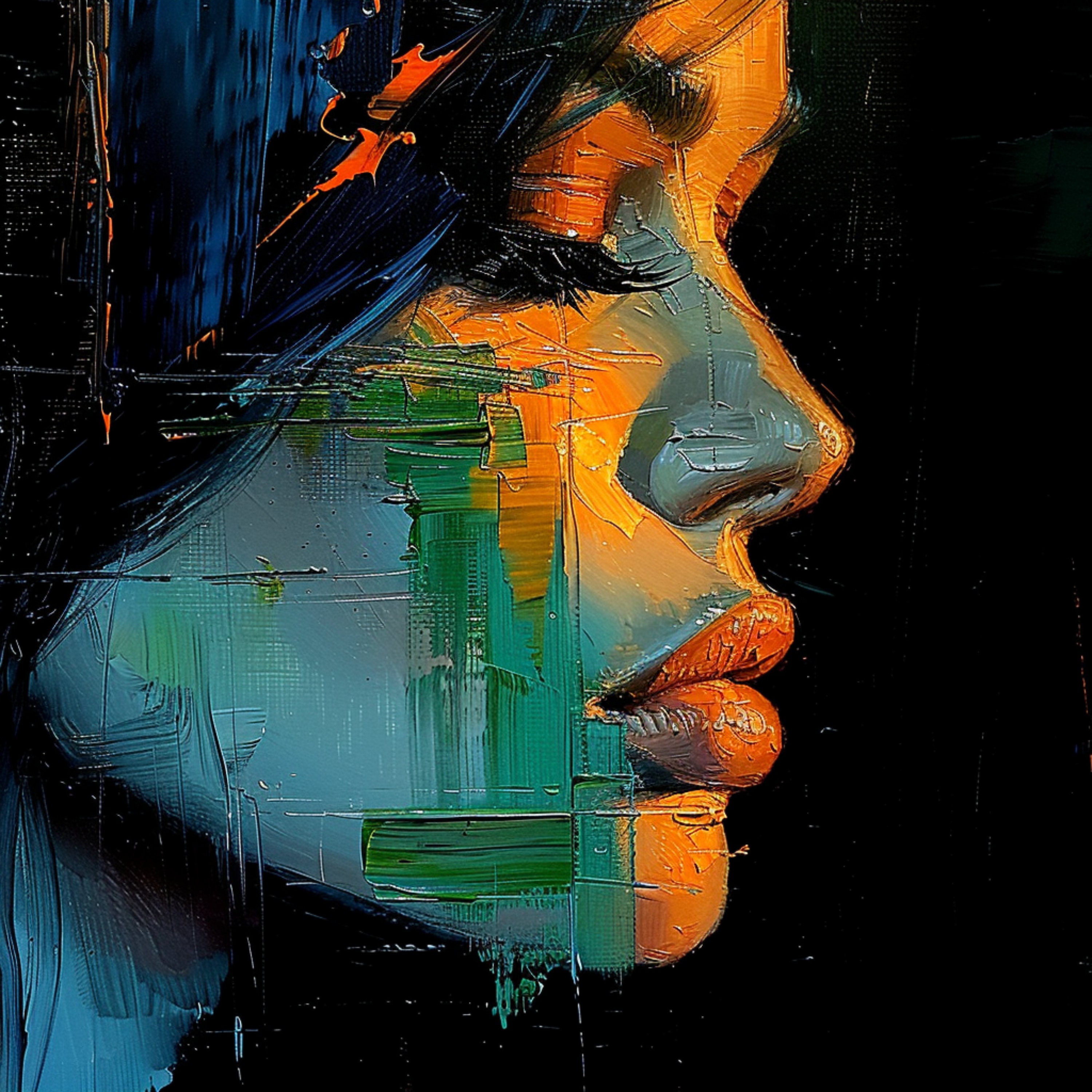 12 Digital Images Poster, Female Portrait Close Up, Artistic Pose ...