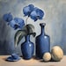 12 Monochrome Blue Still Life Digital Art Images - Elegant Wall Art ...