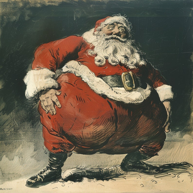 24 Vintage Christmas Santa Digital Download, Retro Santa Claus Images ...