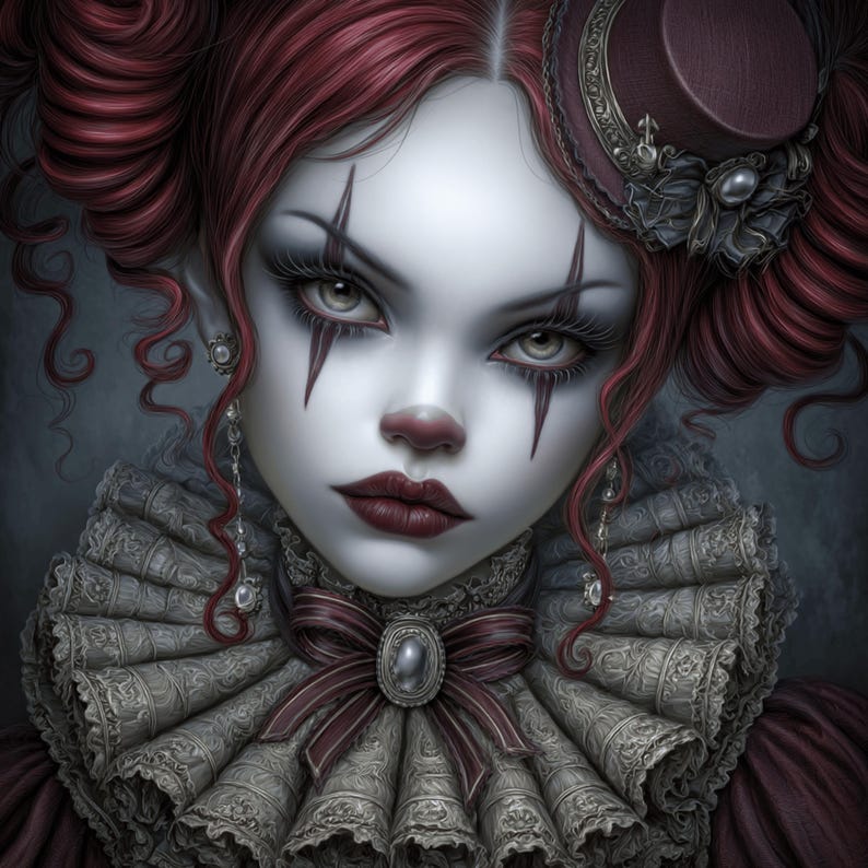 16 Sinister Clown Pngs for POD, Gothic Clown Art for Sublimation ...