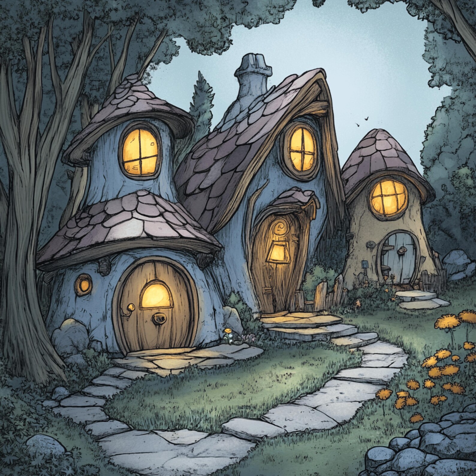 20 Whimsical Houses Whimsey Castles Digital Download Large Square ...