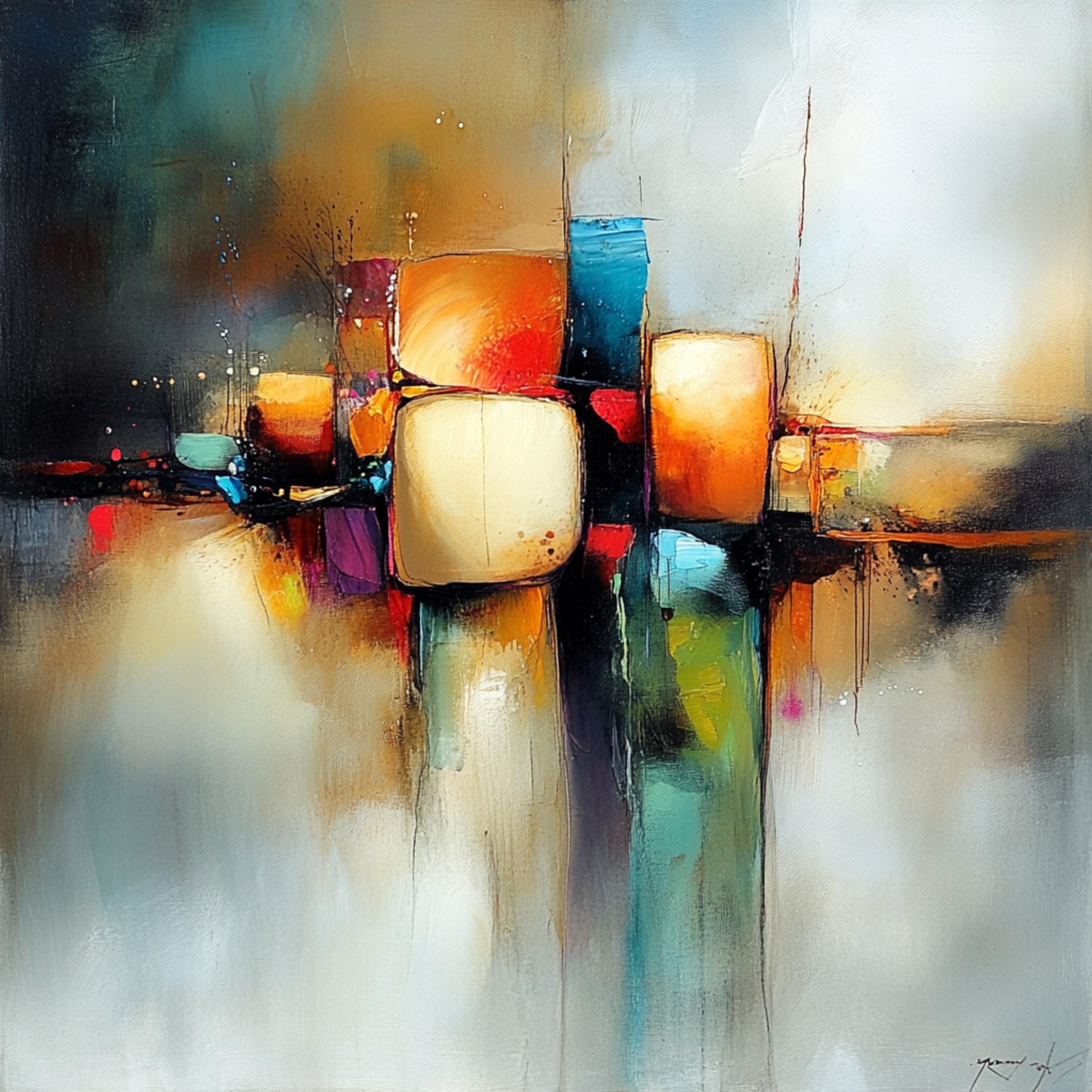 100 Abstract Artwork Square Large Art Digital Images Vibrant Colors ...