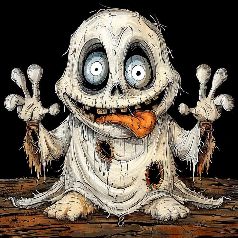 30 Cute Boo Sheet Ghosts Digital Poster, Printable Ghost Art for Kids ...