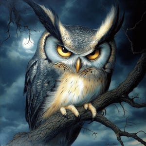 100 Owl Digital Art Print, Various Artistic Styles, Owl Poster, Large ...